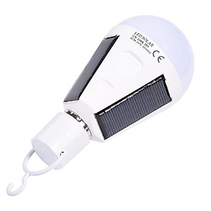 MOUMOUTEN Solar Panel LED Bulb, E27 with Ip65 Portable Waterproof Outdoor 6500k Tent Lighting Bulb, LED Light for Outdoor Camping Hiking(12W)