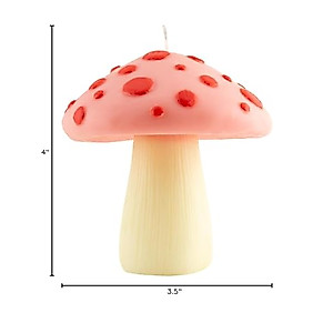 Havenstone Home Mushroom Candle (Pink) - Unscented Soy Wax, 4x3.5 inches, Decoration