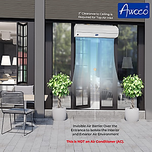 Awoco 72" Elegant 2 Speeds 1800CFM Commercial Indoor Air Curtain, CE Certified, 120V Unheated - Door Switch Included