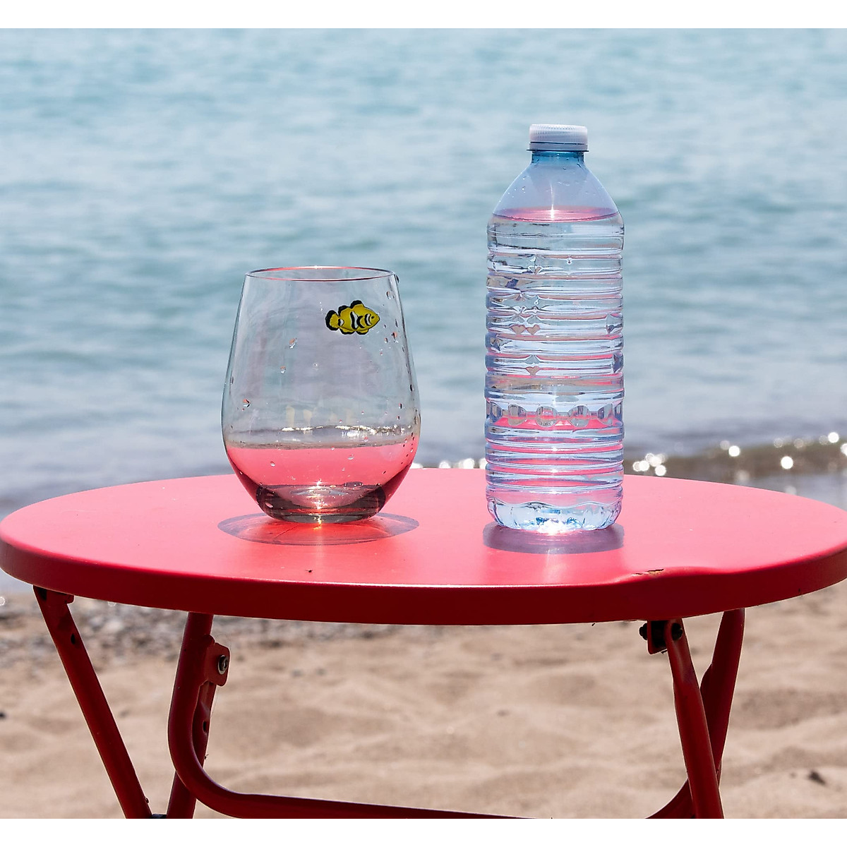 Simply Charmed Hawaiian Beach Magnet Wine Glass Charms - Set of 12 Drink Markers for Stemmed or Stemless Glasses