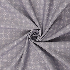 Mook Fabrics Cotton Blenders Geo Floral, Grey Cut by The yard