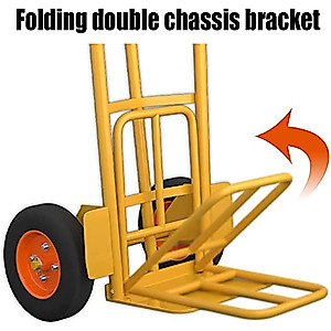 Generic Portable Hand Trucks Foldable Trolley, Folding Cart with Wheels, Luggage Cart Platform Trucks, Load Capacity 550Lb (Color : Blue)