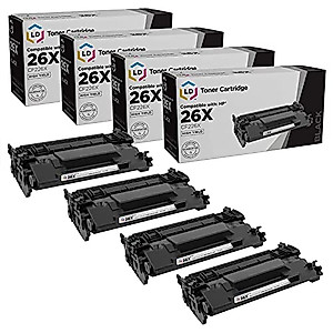 LD Products Compatible Replacement for HP 26X Toner Cartridge CF226X 26A CF226A for Laserjet Pro M402d M402dn M402dne M402dw M402n MFP M426fdw M426fdn MFP M426dw (High Yield Black, 4-Pack)