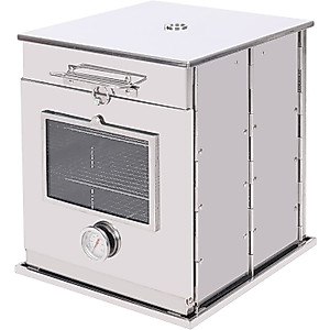 REDCAMP 14"H Foldable Camping Oven with 3 Tier Grill, Stainless Steel Portable Camping Stove for Baking Cinnamon Rolls, Breads and Muffins with Wood Burning Fire,Propane Stoves,Campers,Baking BBQ