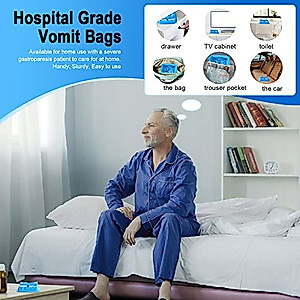 Valchoose Upgraded 60 Pack Vomit Bags Disposable Quadrate, 1200ML Emesis Bags Disposable Hospital Grade, Handy, Easy to Use Throw up Bags for Kids, Pregnant, Car & Morning Sickness