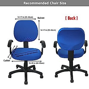 Melaluxe Computer Office Chair Cover - Protective & Stretchable Universal Chair Covers Stretch Rotating Chair Slipcover (Back+Seat)