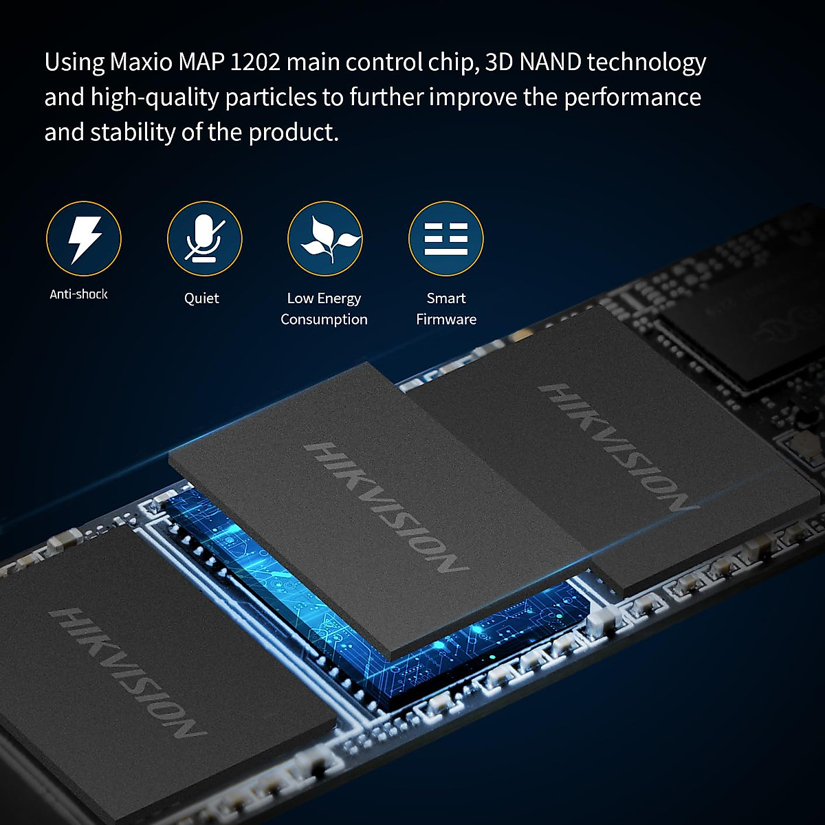 Hikvision E3000 Internal NVMe PCIe M.2 SSD 512GB, Internal Solid State Drive, Gen 3x4, 2280, 3D NAND Flash Memory, Up to 3500MB/s Read Speed