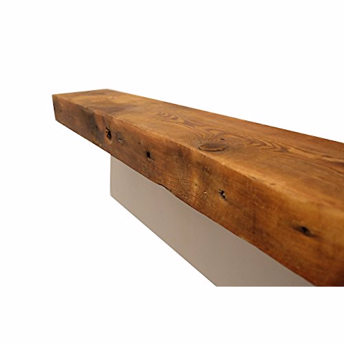 Modern Timber Craft Rustic Fireplace Mantel Floating Solid Wood Shelf - Reclaimed Barn Wooden Beam Wall Decor, Mounted Farmhouse Shelving, (Unfinished,72" W x 8" D x 2.75" H)