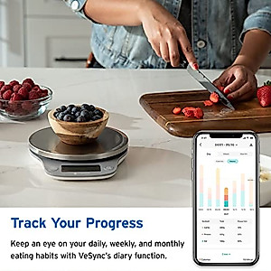 Etekcity Nutrition Smart Food Kitchen Scale, Digital Ounces and Grams for Cooking, Baking, Meal Prep, Dieting, and Weight Loss, 11 Pounds-Bluetooth, 304 Stainless Steel