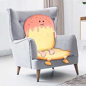 Oumelfs Toast Seat Cushion Cute Chair Pillow Pads Memory Foam with Removable Cover Gaming Chair Office Home Bedroom Shop Restaurant Decor (Strawberry)