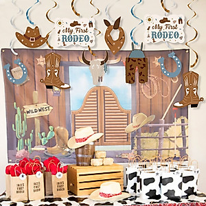 Cowboy 1st Birthday Hanging Decorations, My First Rodeo Birthday Decoration Western Cowboy Party Supplies for Boy Western Theme Birthday Party Decoration Cowboy Baby Shower Wild West Party Decoration