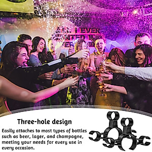 20 Pieces Three Holes Champagne Bottle Sparkler, Champagne Bottle Clips, Double Holder for Bottle Service, for Kitchen Party Table Top