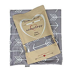 Minky Nursery Blanket, Gray White Arrows Design, Great for Any Mom to Be, Toddler Blanket