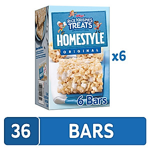 Rice Krispies Treats Homestyle Marshmallow Snack Bars, Kids Snacks, School Lunch, Original (6 Boxes, 36 Bars)