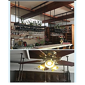 Wine Rack Wall-Mounted Hanging Wine Glass Rack Home Bar Restaurant Kitchen Multi-Function Display Rack Ceiling Wine Rack Wall Rack Storage Rack (Color : Bronze, Size : 120cm)