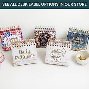 bloom daily planners Undated Perpetual Desk Easel / Inspirational Standing Flip Calendar - Page a Day - (5.25" x 5.5") - Positive Daily Affirmations