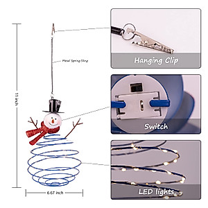 Snowman Hanging Lights Outdoor - Spiral LED Lanterns Garden Lights, Creative Iron Art Lanterns Lamp Pineapple Lights, Decorative Pendant Lights Landscape Lamp for Garden, Patio, Porch, Path, Yard