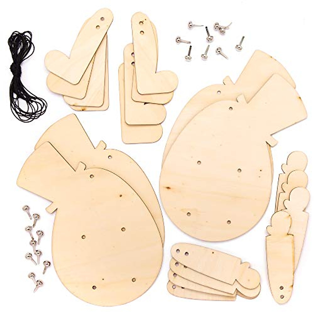 Baker Ross AT446 Easter Egg Man Wooden Puppet Kits - Pack of 4, Story Telling, Woodcraft Painting for Kids, Great for Art Parties, Schools and Festive Crafting Activities