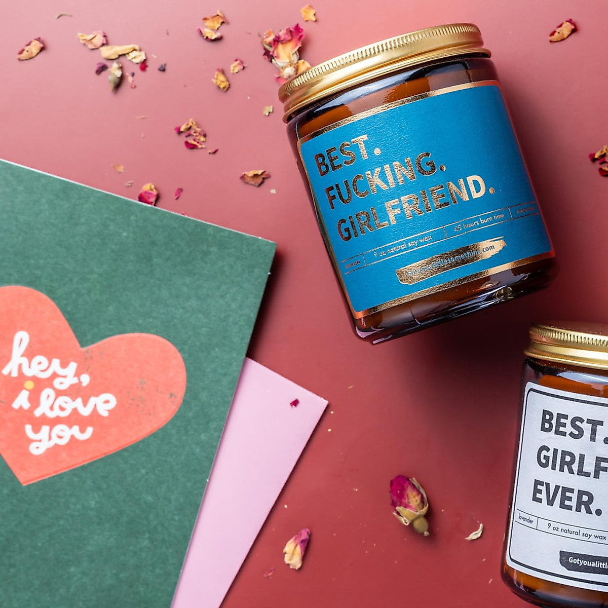 Got You A Little Something Girlfriend Gifts - Lavender Vanilla Candle for Girlfriend ; Birthday Gifts for Girlfriend from Boyfriend, Couples Gift for Her for Anniversary Christmas or Valentines Day