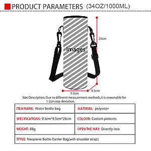 Freewander Customize Water Bottle Carrier Holds 24OZ/34OZ Stainless Steel Bottles Plastic Bottles Custom Your Own Image Text