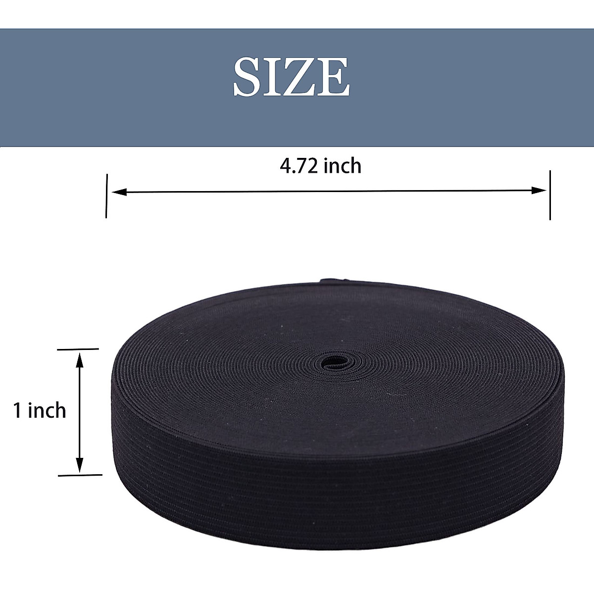 XKDOUS Elastic Band for Sewing, 1 Inch 14 Yards Elastic Bands for Sewing Waistband and Pants Waist, Black Knit Elastic Band for wig, High Elasticity