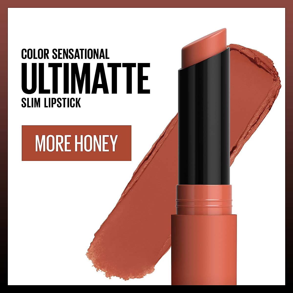 Maybelline Color Sensational Ultimatte Matte Lipstick, Non-Drying, Intense Color Pigment, More Honey, Dirty Peach, 1 Count