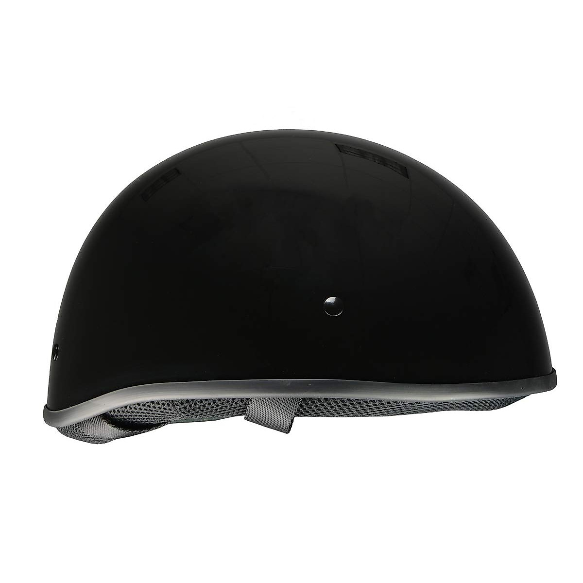 Milwaukee Helmets Bare Bones Glossy Black Half Motorcycle Helmet for Men and Women DOT Approved MPH9711DOT - Large