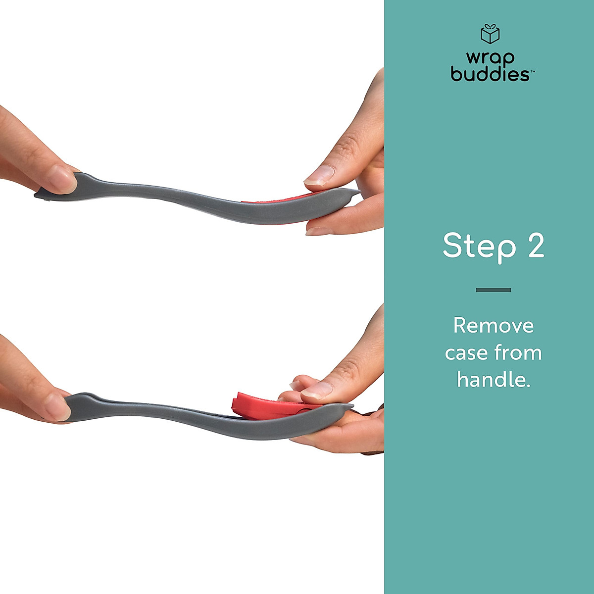 Wrap Buddies Wrapping Paper Clamps - 2 Gift Wrapping Paper Holder Clamps with Integrated Tape Dispensers, Simple Gift Wrap Table Clamps, Wrapping Paper Holder Clips and Tape Dispensers (Cherry Red)