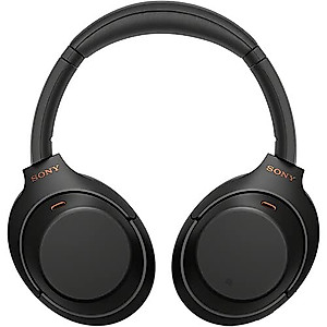 Sony WH-1000XM4 Wireless Noise Canceling Overhead Headphones with Mic for Phone-Call, Voice Control, Black, with USB Wall Adapter and Microfiber Cleaning Cloth - Bundle