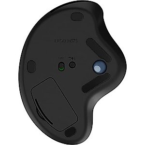 Logitech Ergo M575 New Version Wireless Trackball Mouse, Easy Thumb Control, Precision and Smooth Tracking, Ergonomic Comfort Design, Windows/Mac, Bluetooth, USB - Graphite Extra Battery Bundle