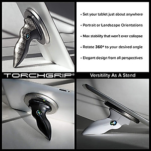 TORCHGRIP Universal Tablet Stand and Tablet Handle Compatible with iPad, Samsung and Most Other Tablets (Black/Black)