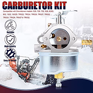 QAZAKY Carburetor for Snow Blower 526 726 732 826 826D 828D 832 1032 1032D TRS22 TRS24 TRS26 TRS27 TRS32 TRX24 TRX26 TRX27 TRX32 AM100246 AM108405 AM108412 AM100941 AM134818 AM38161 MIA11319 Carb