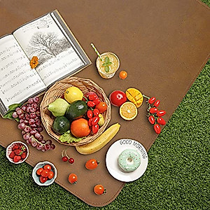 Linkidea Vegan Leather Splat Mat for Under High Chair Floor Protector (39" L x 39" W)