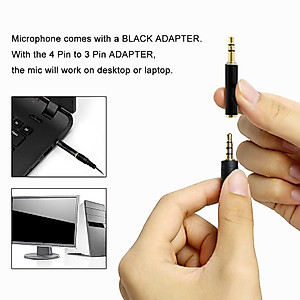 Socialite 3.5 mm Magic Microphone Clip On Lapel Lavalier Mic for Mac, PC, Compatible with iPhone Android Podcasting Recording Streaming incl Extra Long 6.5 Ft Extension Cable Just Plug and Play