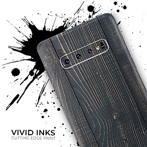 DesignSkinz Vertical Blackwashed Woodgrain Protective Vinyl Decal Wrap Skin Cover Compatible with The Samsung Galaxy S20 (Screen Trim & Back Glass Skin)