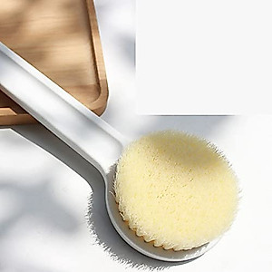 INGVY Dry Brushing Body Brush 1pc Long Handle Bath Brush Soft Body Scrubber Shower Exfoliator Scrub Skin Massager Nylon Cleaning Brush Bathroom Accessories