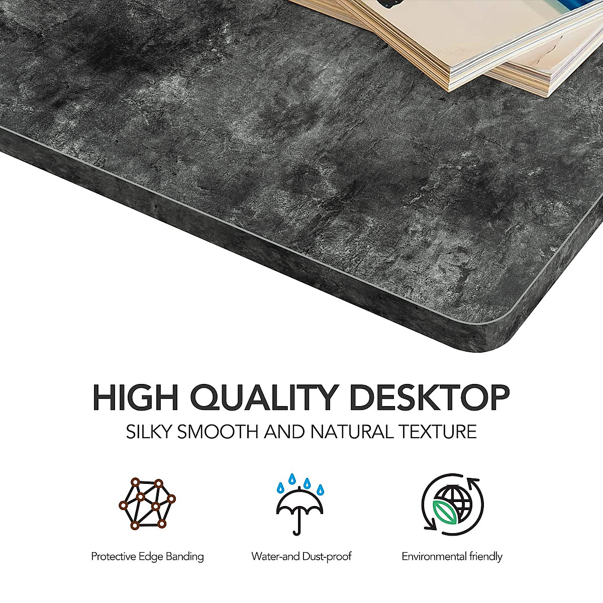 FLEXISPOT EC1 Essential Adjustable Desk, Electric Standing Desk Sit Stand Desk (55x28, Gray Frame+Graphite)