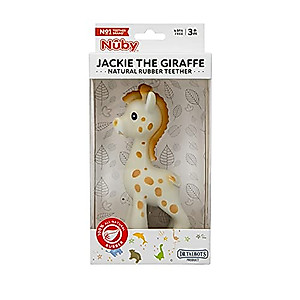 Nuby Jackie The Giraffe Natural Rubber Baby Teether - 3+ Months - Baby Teething Toy