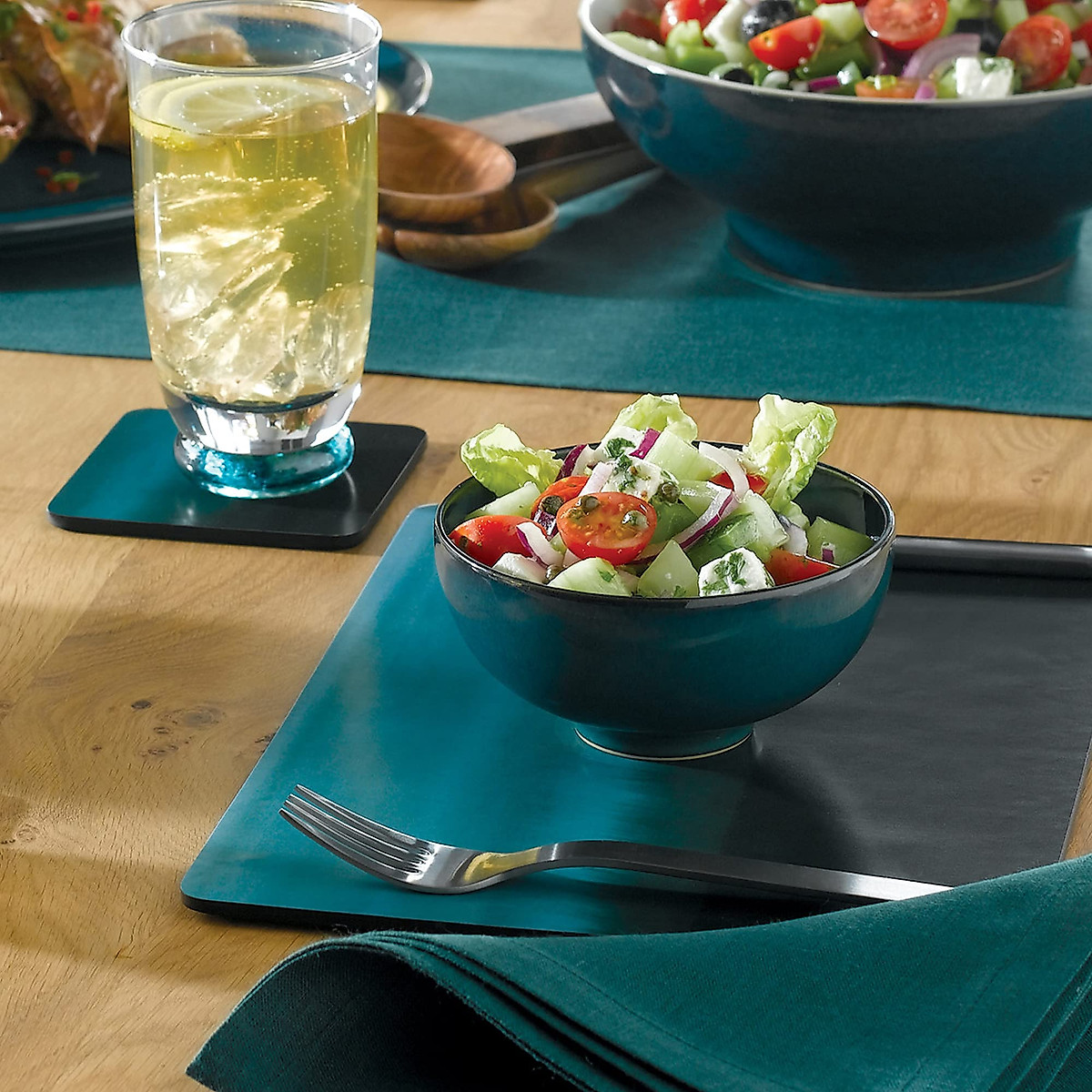 Denby Greenwich Rice Bowl Set of Four, Green, 024048045,13 x 13 x 6.5 cm; 1.13 Kilograms