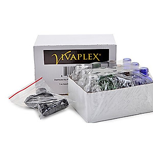 Vivaplex, 12, Assorted Colors, 1 oz Glass Bottles, with Lids