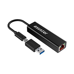 Asustor | AS-U2.5G2 | USB3.2 Gen 2 Type-C to 2.5GBase-T (RJ-45 2.5 Gigabit LAN) Adapter | for MacBook, Chromebook, Windows 10 or 8.1, and Mac OS…