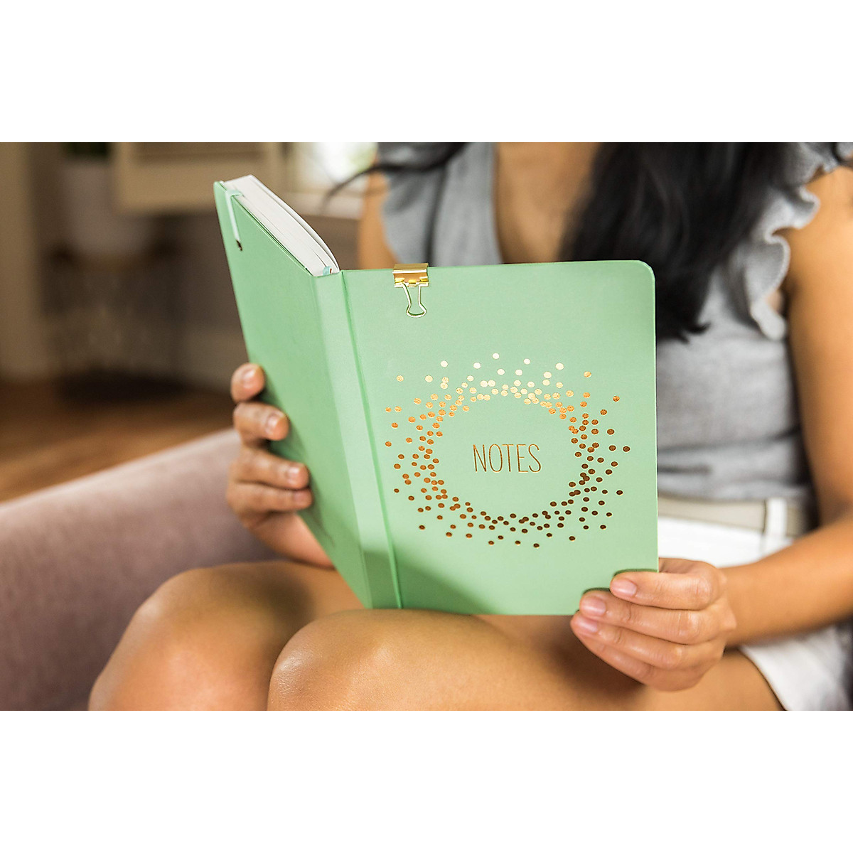 Southworth Premium Journal, 5.5”x 8.25”, Mint Burst Design, Premium 28lb/105gsm Paper, Medium Book Bound Journal, 3 Ribbon Placeholders, 80 Ruled Sheets/160 Ruled Pages (91926)