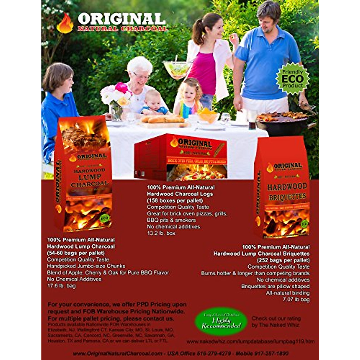 Original Natural Charcoal Hardwood Briquettes 2 X 100% Premium All-Natural Pillow Shaped Charcoals - Lights Easy, Burns Quickly, Adds Extra Flavor to Meats (7.07 lb.)