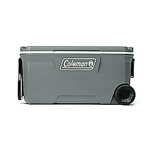 Coleman Ice Chest | Coleman 316 Series Wheeled Hard Coolers, 100qt Rock Grey & Broadband Mesh Quad Camping Chair