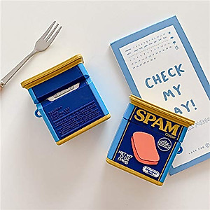 LEWOTE Airpods Silicone Case Funny Cute Cover Compatible for Apple Airpods 1&2[Dessert Food Series][Best Gift for Girls Boys or Couples] (Canned Beef)