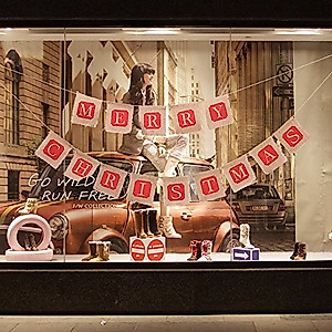 Merry Christmas Jute Burlap Banners,Christmas Decorations,Christmas Banner,Xmas Party Supplies Decorations,Photo Prop