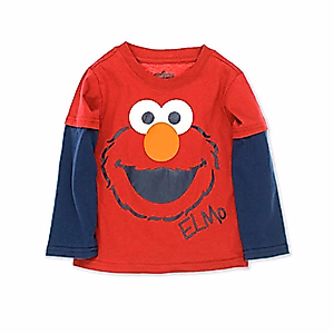 Sesame Street Elmo and Cookie Monster Boys Shirt for Infant and Toddlers Red