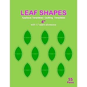4" Applique Templates / Quilting Templates: 55 Pieces, 4 Inch Leaf Shape/Orange Peel Quilt Template (with 1/4" Seam Allowance) to 'Cut Out' for ... | Quilts, Craft, DIY Projects, Design