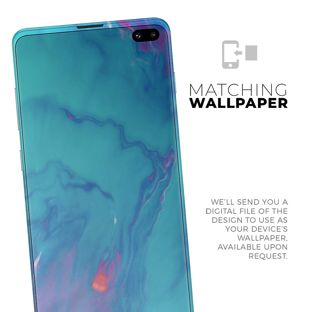 DesignSkinz Marbleized Ocean Blue Protective Vinyl Decal Wrap Skin Cover Compatible with The Samsung Galaxy S20 (Screen Trim & Back Glass Skin)