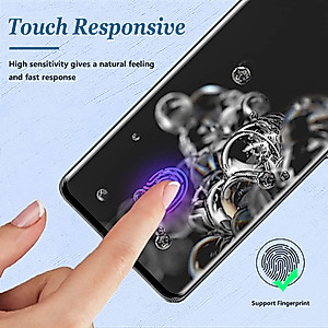 Micger Galaxy S20 Screen Protector, 2 Pack Tempered Glass Screen Protector【2+2 Pack】2 Pack Camera Lens Protector, Compatible Fingerprint, 3D Glass 9H Hardness Tempered Glass Screen Protector for